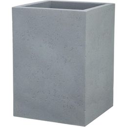 Scheurich C-Cube High 54, Hochgefäß/Blumentopf/Pflanzkübel, quadratisch, Farbe: Stony Grey, hergestellt mit recyceltem Kunststoff, 10 Jahre Garantie, für den