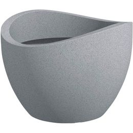 Scheurich - Wave Globe 60, Pflanzgefäß/Blumentopf/Pflanzkübel, rund, Farbe: Stony Grey, hergestellt mit recyceltem Kunststoff, 10 Jahre Garantie, für