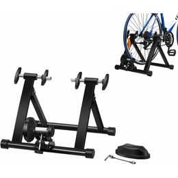 Costway - Rollentrainer mit Vorderradstütze, Fahrrad Heimtrainer klappbar, Cycletrainer bis 100KG belastbar, Fahrradtrainer 26-28 Zoll Fahrrad,