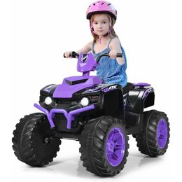 Costway 12V Elektro Kinderquad mit Scheinwerfer, Mini Elektroquad mit Musik & Hupe, 4 Räder Kinder Quad 2,8-5 km/h, Kindermotorrad, Kinderauto, Elektroauto