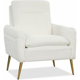 Costway Sessel Modern, gepolsterter Ohrensessel mit konischen Metallbeinen, Relaxsessel mit eingebautem Schaumstoff & Federn bis 160 kg belastbar,