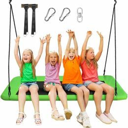 Costway Baumschaukel Nestschaukel 100-180cm verstellbaren Seil, Haengeschaukel 320kg Tragkraft, Mehrkindschaukel Gartenschaukel für Kinder &