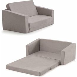 Costway 2 in 1 Kindersofa klappbar, Kindersessel gepolstert zum Ausklappen mit Samtstoff, Kindercouch Klappsofa umwandelbar für Kinderzimmer