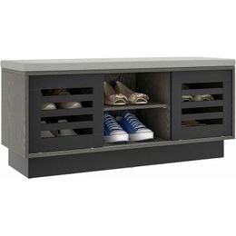 Costway Schuhbank, 2 in 1 Sitzbank & Schuhregal 6 Fächer, mit 3 verstellbaren Ablagen, Schuhaufbewahrung mit Sitzkissen, 99,5 x 34,5 x 46 cm, modern Schwarz