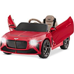 Costway Bentley Elektroauto für Kinder, 12V Kinderfahrzeug mit Fernbedienung & Licht & Musik & usb, Kinderauto Elektro, Elektrofahrzeug für Kinder ab 3