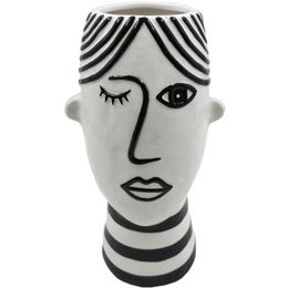 Dmora - Elegante Vase, Porzellan, Farbe Weiß, Maße: 13 x 26 x 11 cm