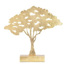 Dmora - Tafel mit Baum, Eisenstruktur, Goldfarbe, 8 x 41,5 x 40,5 cm