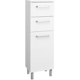 Lomadox - Badezimmer Seitenschrank WARSCHAU-66 in weiß glänzend - b/h/t: 30/100,5/33cm - weiß