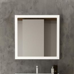 Lomadox Badezimmer Spiegel 80cm TARIFA-110 in matt weiß, b/h/t ca. 80/80/3cm - weiß