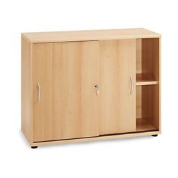 Lomadox Aktenschrank TYP4000 Buche hell Nachbildung, 2OH, Schiebetüren, H=76cm, b x h x t: ca. 100 x 76 x 39,5 cm