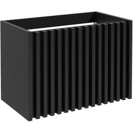 Lomadox - Waschtischunterschrank 80 cm, 2 Türen, schwarz, Lammellenfront, b/h/t: 80/56/45 cm NANTES-107 - schwarz