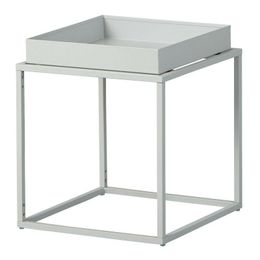 CAESAROO - Couchtisch 35x35 cm Hellgrau aus Metall Hellgrau