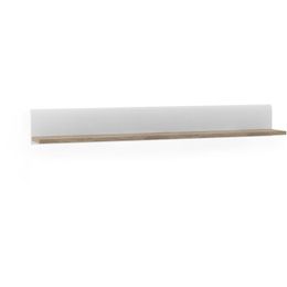Lomadox - Wandboard, 150cm, in weiß mit Trüffel Eiche Nb. LEGNICA-129, b/h/t ca. 150/19,5/20 cm - weiß