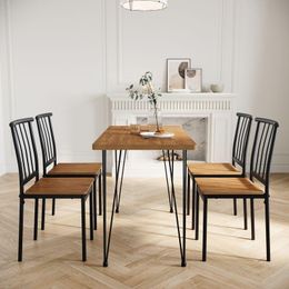 Essgarnituren, Wohnzimmertisch und -stuhlset und Küchenmöbel, 1 Tisch + 4 Stühle Massiven Stahlbeinen Hoch Belastbar 120x60 cm - Sonni