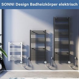 Sonni - Badezimmerheizkörper Elektroheizkörper Handtuchtrockner Bad-Heizkörper Mittelanschluss Anthrazit 1640x600mm Leistung 900W