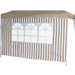 siena GARDEN Seitenteile zu Faltpavillon 3x3 m, taupe/weiß, 2er Set Bezug aus Polyester, 160g/m² in taupe/weiß, 1x mit und 1x ohne Fenster