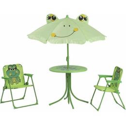 siena GARDEN Froggy Kindersitzgruppe 4 tlg. Gestell Stahl grün, Fläche 100% Polyester grün