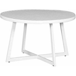 siena GARDEN Alexis Lounge Tisch ø 70x45 cm Gestell und Tischplatte Aluminium matt-weiß pulverbeschichtet