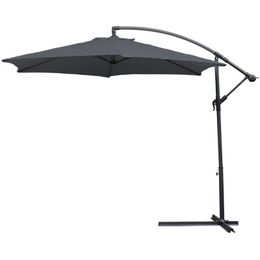 HENGDA - Alu Ampelschirm ø 300cm mit Kurbelvorrichtung UV-Schutz 30+ Wasserabweisende Bespannung - Sonnenschirm Schirm Gartenschirm Marktschirm