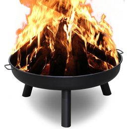 Feuerschale Feuerkörbe & -schalen Gemütliche Feuer 80 cm Feuerkorb Outdoor Lagerfeuer Terrasse Beine - Schwarz - HENGDA