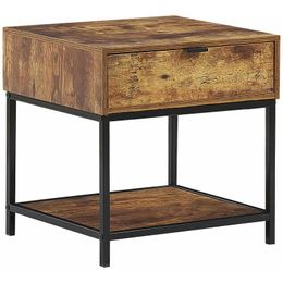 Beliani Beistelltisch Braun mdf Platte 45 x 40 x 45 cm Modern Vielseitig Multifunktional Wohnzimmer - Schwarz