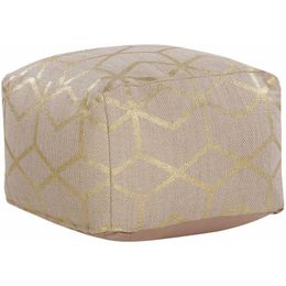 Beliani - Pouf Beige Jutestoff 67 x 67 cm Sitzpouf Wohnzimmer Salon