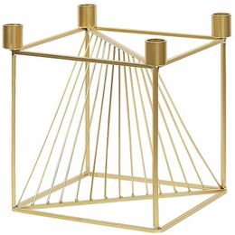 Beliani Kerzenständer Gold Metall für 4 Kerzen quadratisch moderner Look Dekoartikel Dekoration Wohnzimmer Salon Innenbereich - Gold