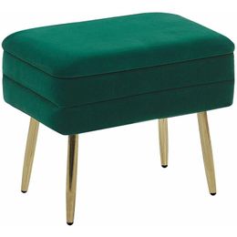 Beliani Bank Grün aus Samtstoff 100% Polyester Eisenbeine Retro/Modern Wohnzimmer Schlafzimmer Flur Modern - Gold