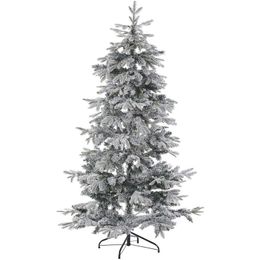 Beliani Weihnachtsbaum 180 cm Weiß Kunststoff/Metall Schnee Effekt inkl. Ständer Weihnachtszeit Weihnachten Wohnzimmer Modern