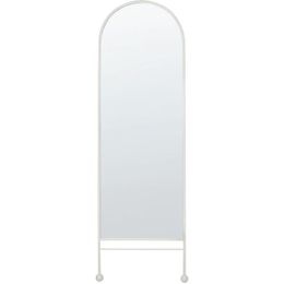 Beliani Wandspiegel Weiß Eisen Glas 45 x 145 cm Oval Hängedekoration Modern Minimalistisch Wohnzimmer Schlafzimmer Flur