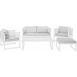 Beliani - Set Kissenbezüge Cremeweiß Polyester Gartenset Gartenmöbel Gartensofa - Weiß