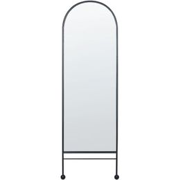 Beliani - Wandspiegel Schwarz Eisen Glas 45 x 145 cm Oval Hängedekoration Modern Minimalistisch Wohnzimmer Schlafzimmer Flur