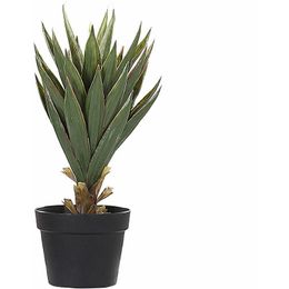 Beliani Kunstpflanze Grün und Schwarz Kunststoff 52 cm Aloe Vera Form Dekoration Wohnzimmer Indoor