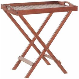 Beliani - Garten Beistelltisch dunkelbraun Holz modern klappbar Balkon Terrasse - Dunkler Holzfarbton