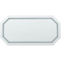 Beliani Badspiegel Silber Glas und Aluminium 120 x 60 cm Achteckig mit LED-Beleuchtung Touch-Sensor Antibeschlag Modern Badezimmer Möbel Ausstattung - Silber