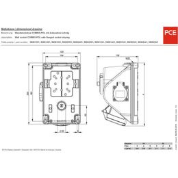 PCE - 96061551 cee Wandsteckdose 16 a 5polig 400 v 1 St.