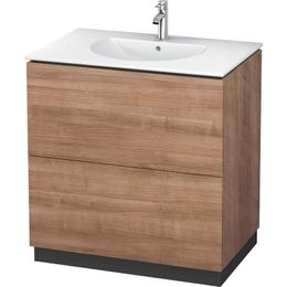 Duravit L-Cube Waschtischunterbau stehend mit Sockelblende, 2 Auszüge, Breite: 820mm, für Darling New 049983, Farbe: Tessiner Kirschbaum - LC661807373