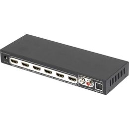 4 Port HDMI-Splitter mit Audio-Ports, mit Fernbedienung 3840 x 2160 Pixel Schwa - SpeaKa Professional