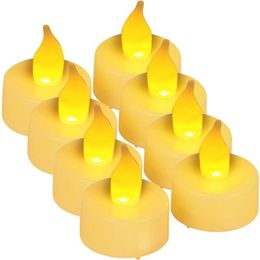 BURI LED-Teelichter 8er-Set + Batterien Dekolicht Kerze elektrische Teelichte Kerzen