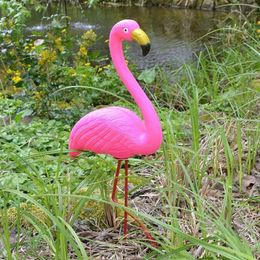 BURI Gartenstecker Flamingo 56cm Teichdeko Gartenfigur Teichfigur Gartendeko Vogel