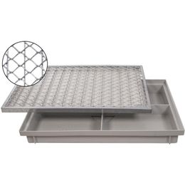 Aco 60x40cm Streckmetallrost mit Bodenwanne Vario Light Schuhabtreter Fußmatte Abtreter