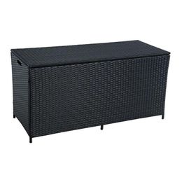 EstexoH&G Auflagenbox Poly Rattan Kissenbox Gartenbox Aufbewahrungsbox Schwarz