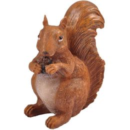 BURI Eichhörnchen mit Zapfen Dekofigur Tierfigur Gartenfigur Gartendeko Herbstdeko