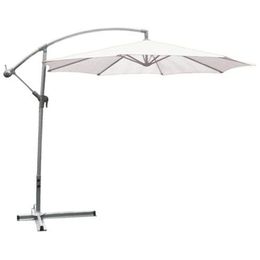 BURI Deluxe-Ampelschirm weiss 3m Sonnenschirm Marktschirm Gartenschirm Schirm