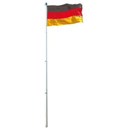 BURI Deutschlandfahne 150x90cm mit Alumast 6m Fahnenmast Fahne Flagge Fussball
