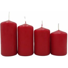 BURI Adventskerzen 4er-Set Stumpenkerzen Weihnachtskerze Stufenkerzen Stumpen Kerze