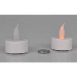 BURI LED-Teelichter 5x 2er-Set mit Batterien elektrische Kerze Deko Teelicht weiß