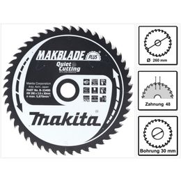 Makblade plus Kreissägeblatt für Holz 260 x 30 x 2,8 mm 48 Zähne ( B-33495 ) - Makita