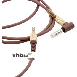 Audio aux Kabel kompatibel mit Marshall Kilburn, Kilburn 2 Kopfhörer - Audiokabel 3,5mm Klinkenstecker, 150 - 230 cm, Gold/Braun - vhbw