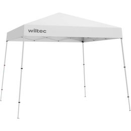 Wiltec Faltpavillon 305 x 305 cm weiß wasserdicht, Pavillon mit Zentralverschluss, Gartenpavillon mit verstellbaren Beinen, Partyzelt für Festival